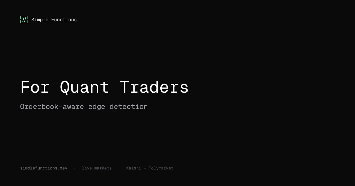 Quantitative Prediction Market Trading Tools | SimpleFunctions